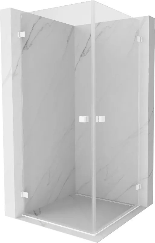 Mexen Lunar-B Duo, výklopný sprchový kout 70 x 70 cm, 8mm čiré sklo, bílý profil, 832-070L-070P-20-00