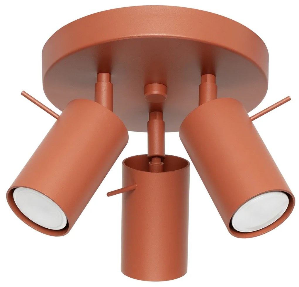 Stropní svítidlo Ring, 3x oranžové kovové stínítko, (možnost polohování)