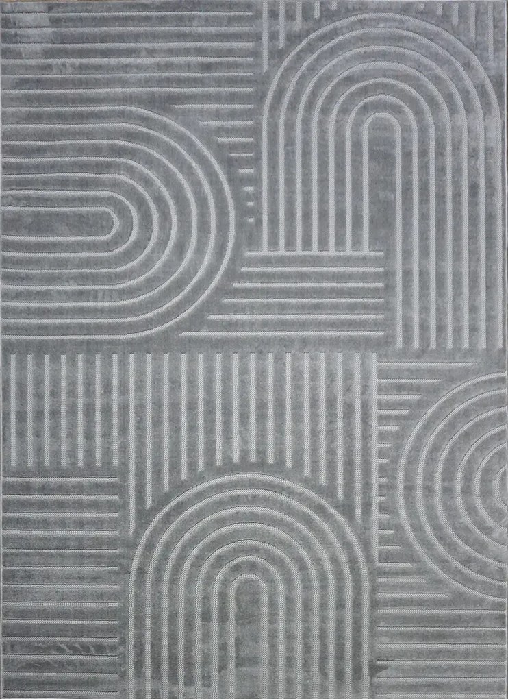 BE Koberec Zen Garden Collection 2405 GREY - šedý obdélníkový Rozměr: 60x100 cm