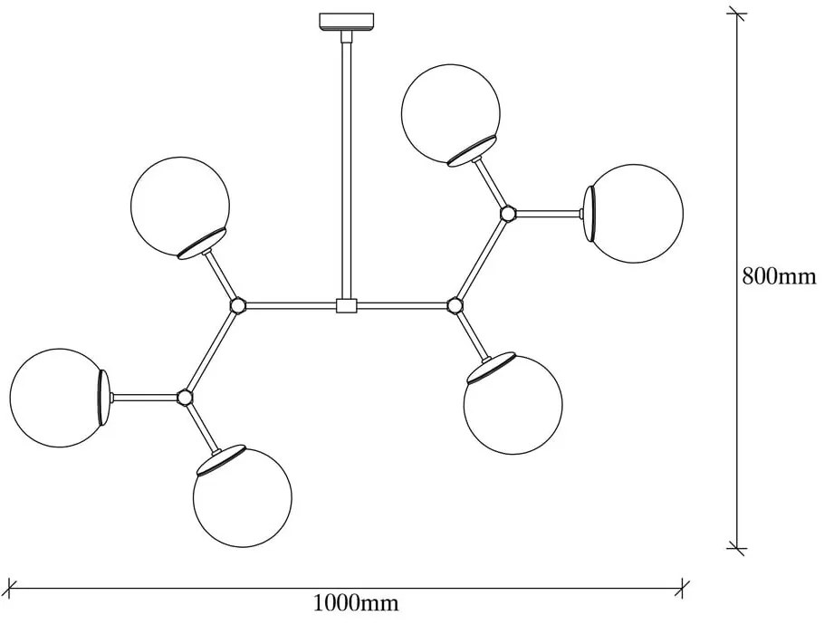 Závěsné svítidlo pro 6 žárovek ve zlato-bílé barvě Opviq lights Damar