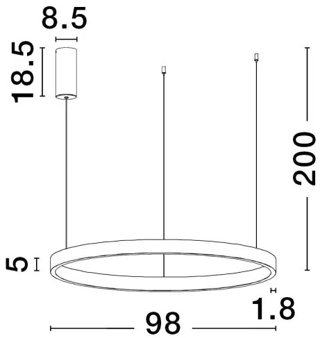 LED lustr Elowen 98 stříbrná