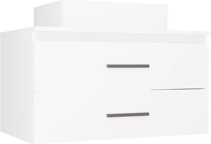 Závěsná skříňka s deskou a umyvadlem Nel 2S 80 cm bílá