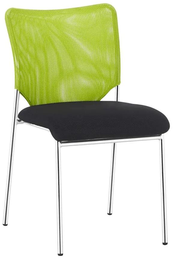 Zasedací židle, zelená/černá/chrom,ALTAN