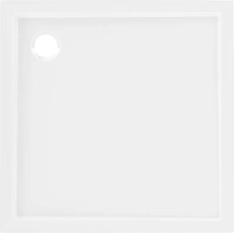 Mexen Flow čtvercová sprchová vanička slim 100 x 100 cm, bílý lesk - 46S101010