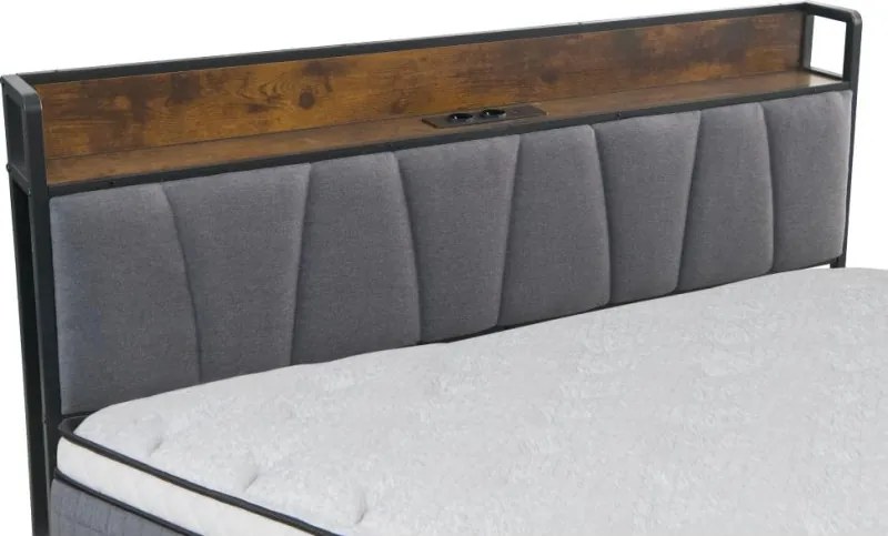 Postel NORDO 160x200 s roštem a výsuvnou přistýlkou černá/šedá Kondela 0000408414