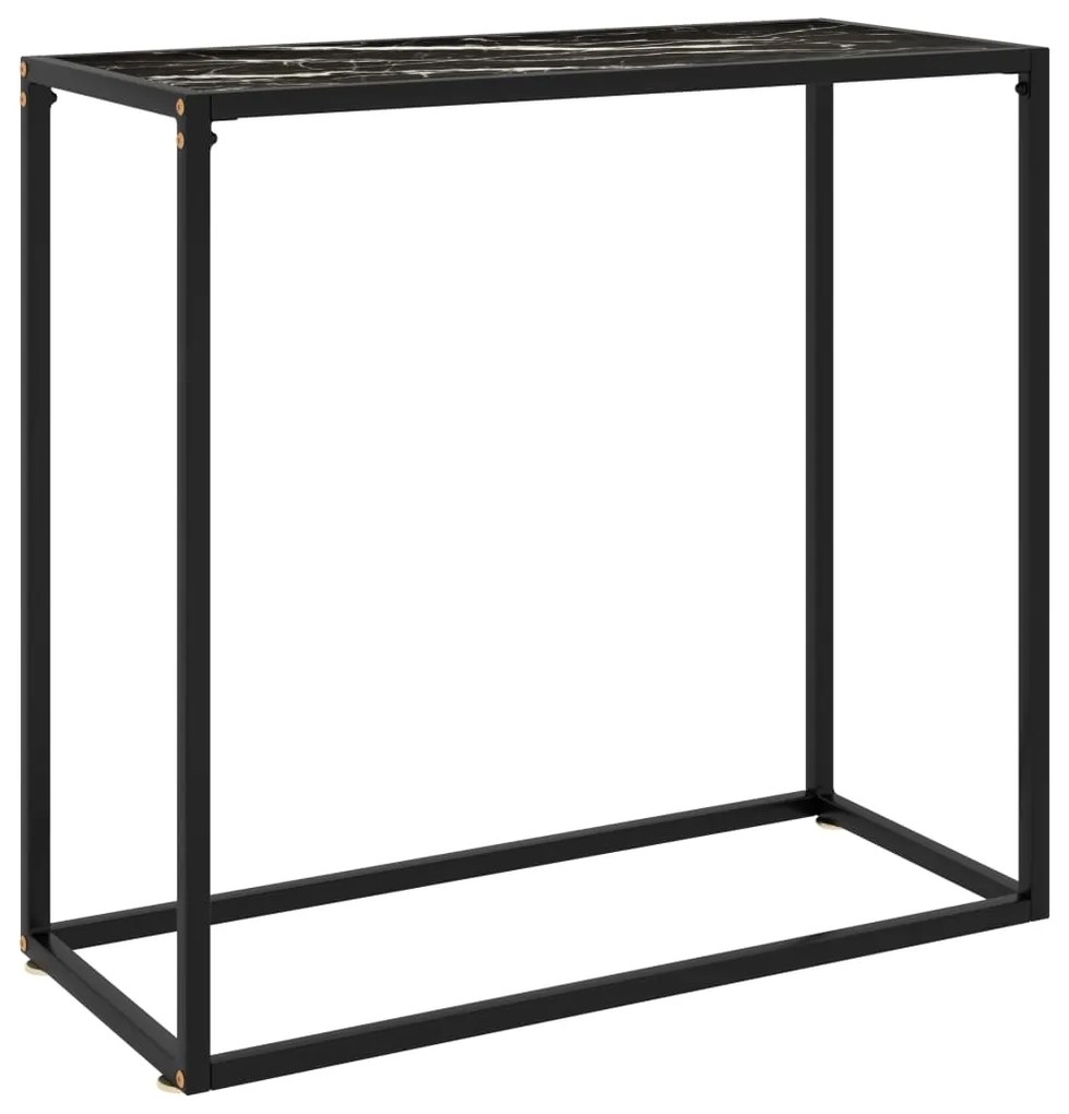 Konzolový stolek černý 80 x 35 x 75 cm tvrzené sklo 322810