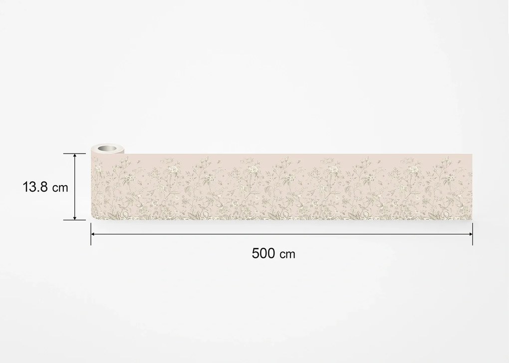 Samolepící bordura na zeď Pastelové Květy | 5 m x 13.8 cm | DWB8251