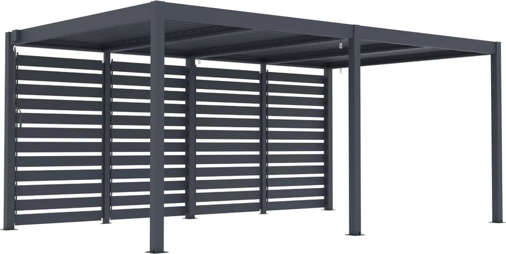 Boční zástěna pro bioklimatickou pergolu BestBerg BBP-E1CG / 238 × 218 cm / šedá