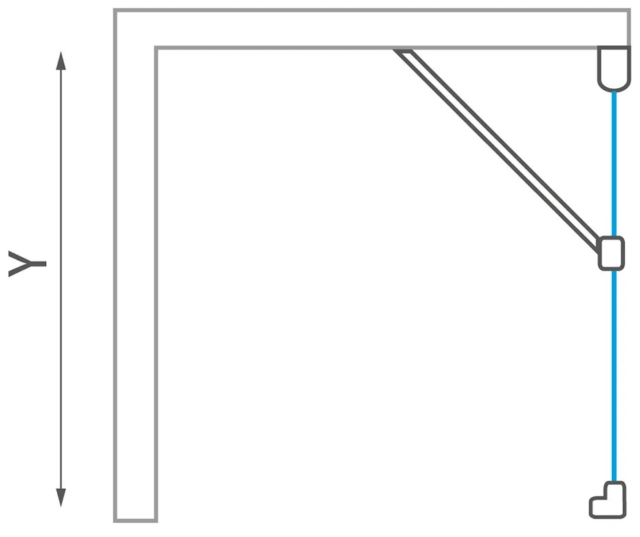 Roth Cariba Line pevná stěna 90 cm brillant transparent CI FXP 090200 VPE