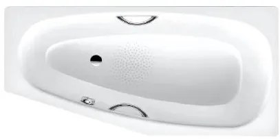 Kaldewei Advantage - Asymetrická vana Mini Star levá 833, 157x75/50 cm, s otvory pro madla, antislip, Perl-Effekt, bílá 224930003001