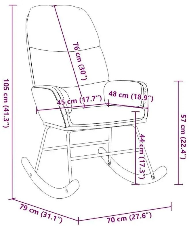 Křeslo houpací, relaxační, nohy světlé, látka modrá, oranžová, NoBi CAMARO