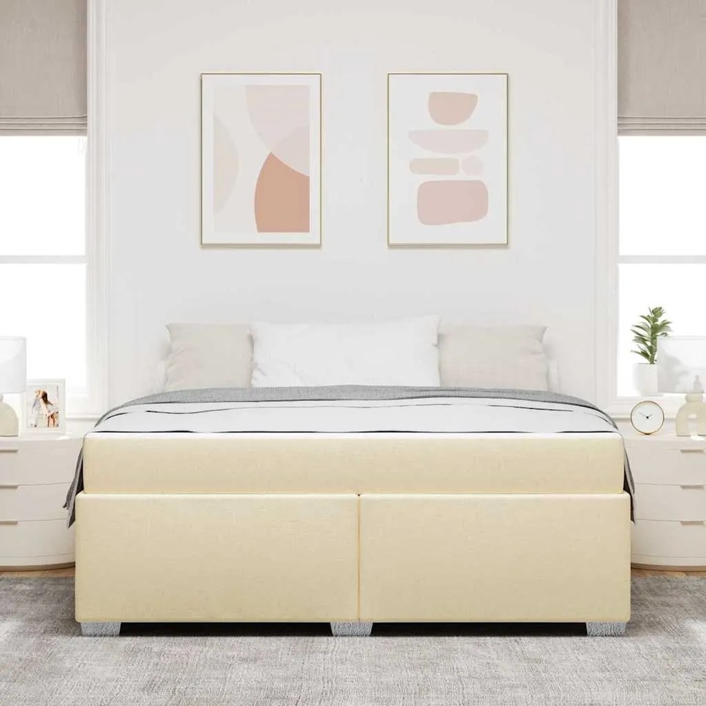 Rám postele s matrací Krémová 180 x 200 cm textil 3399206