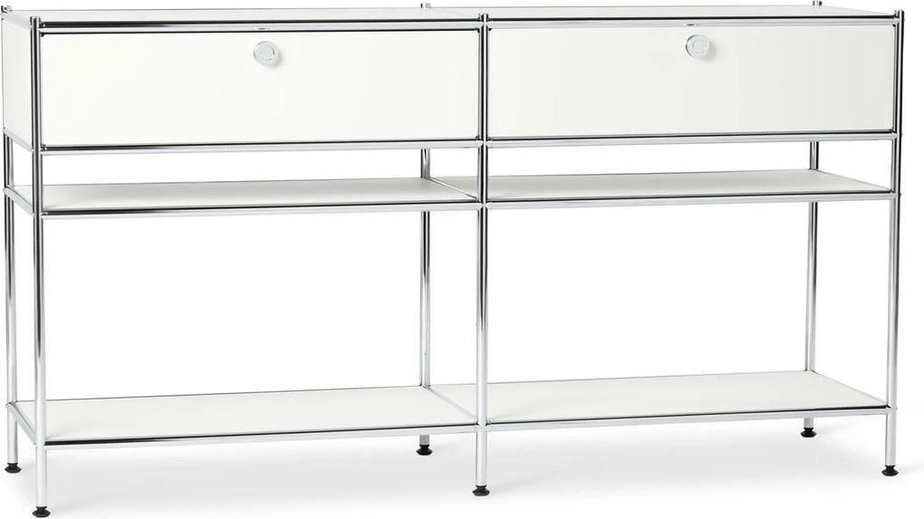 Tchibo - Kovový konzolový stůl »Cn3« se 2 zásuvkami - barva: bílá