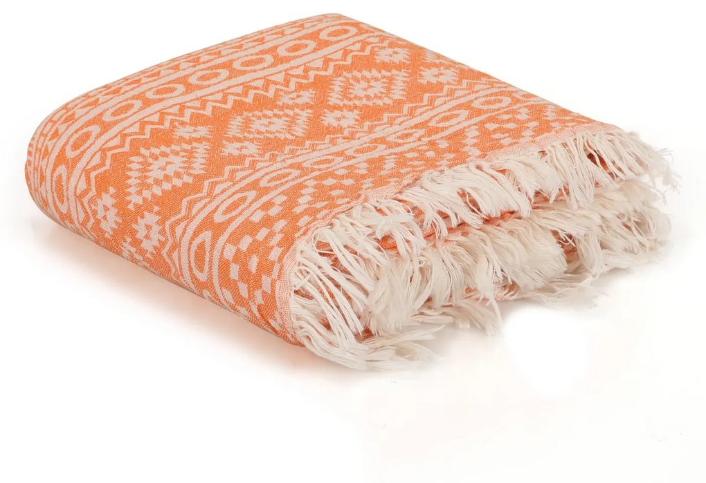 L´essentiel Maison Plážový ručník Fouta Cicim - Orange, Oranžová