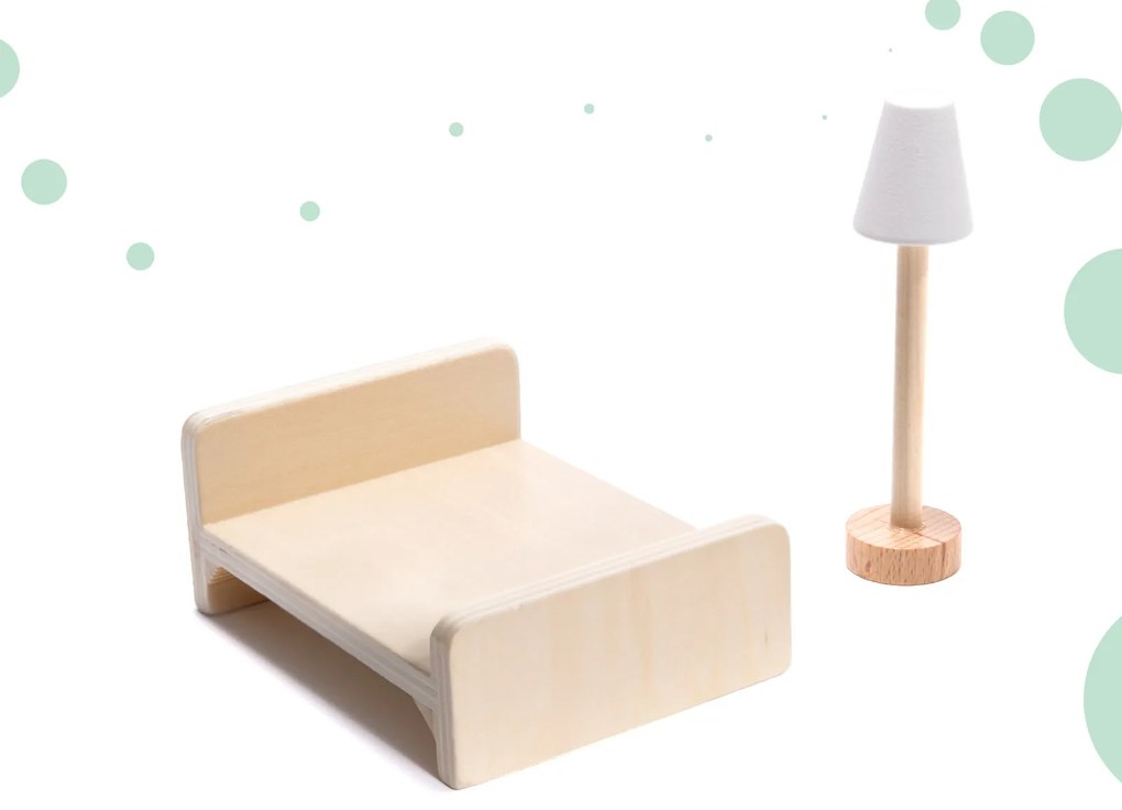 Creative Corner Dřevěný domeček pro panenky LULILO FLORO boho LED