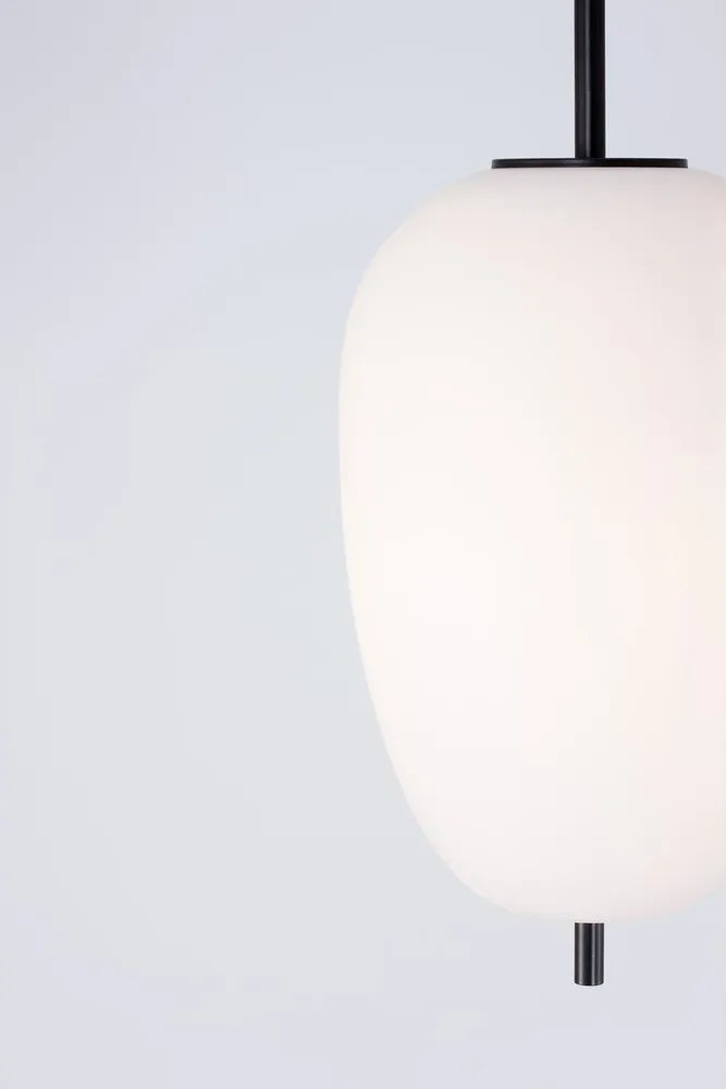 Bílé/černé skleněné závěsné svítidlo ø 27 cm Lato – Nova Luce