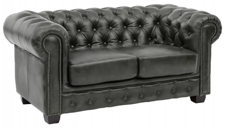 Dvoumístná pohovka z pravé kůže Chesterfield IV
