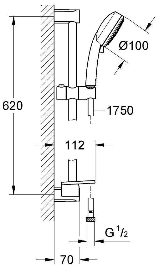 GROHE Tempesta Cosmopolitan 100 - Sprchová souprava se 3 proudy, chrom 27576002