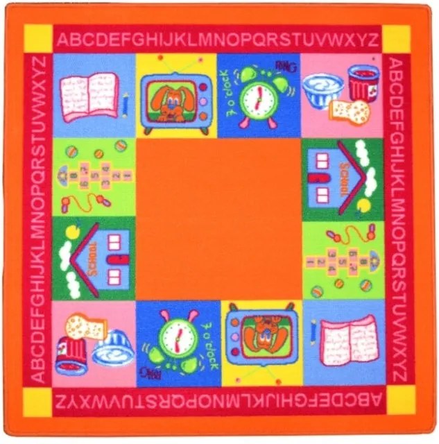 Vopi | Kusový koberec Abeceda na hraní - Abeceda na hraní 100 x 100 cm