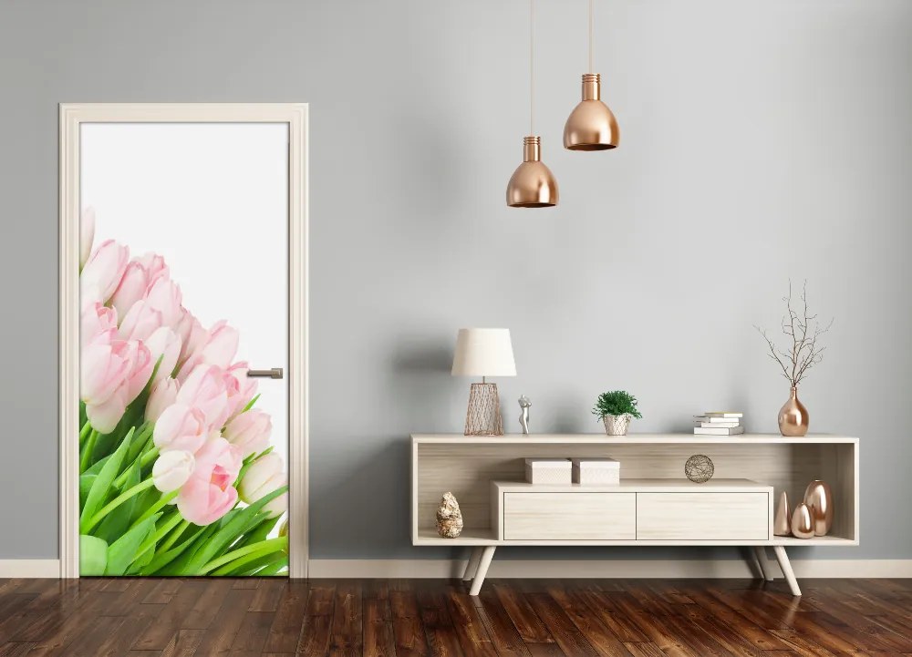 Fototapeta na dveře Růžové tulipány 95x205 cm