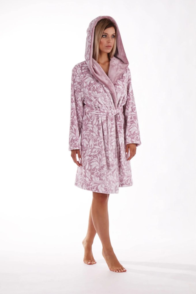 Krátký dámský župan Flora mauve mist 48 56 4303 - S