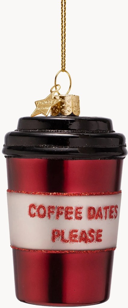 Ručně foukaná vánoční ozdoba Coffee Mug