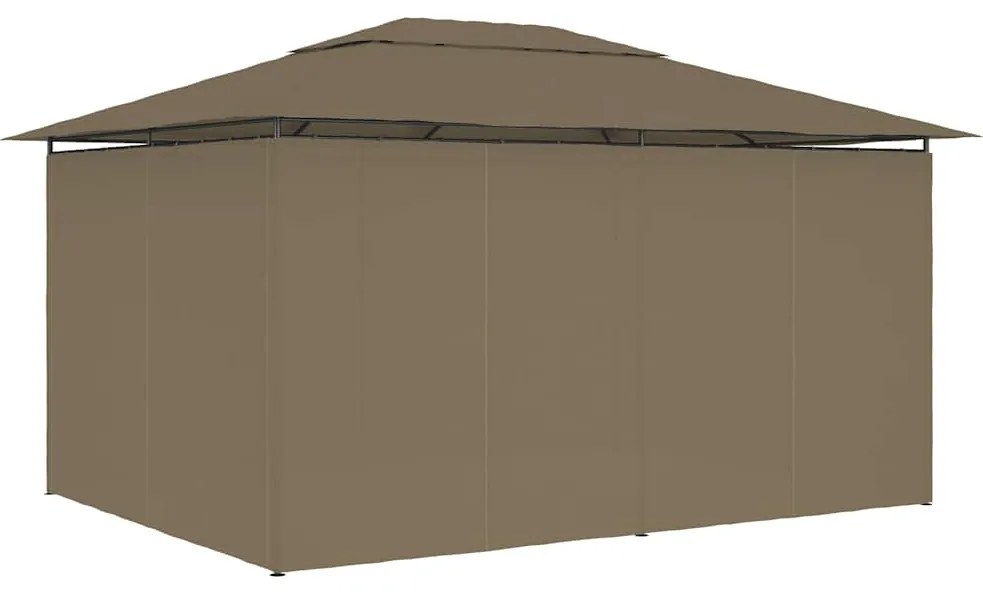 vidaXL Marketos Zahradní altán se závěsy 4 x 3 m taupe 180 g/m²