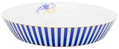 Pip Studio Royal stripes hluboký talíř ∅21,5cm, bílo-modrý (Hluboký porcelánový talíř)