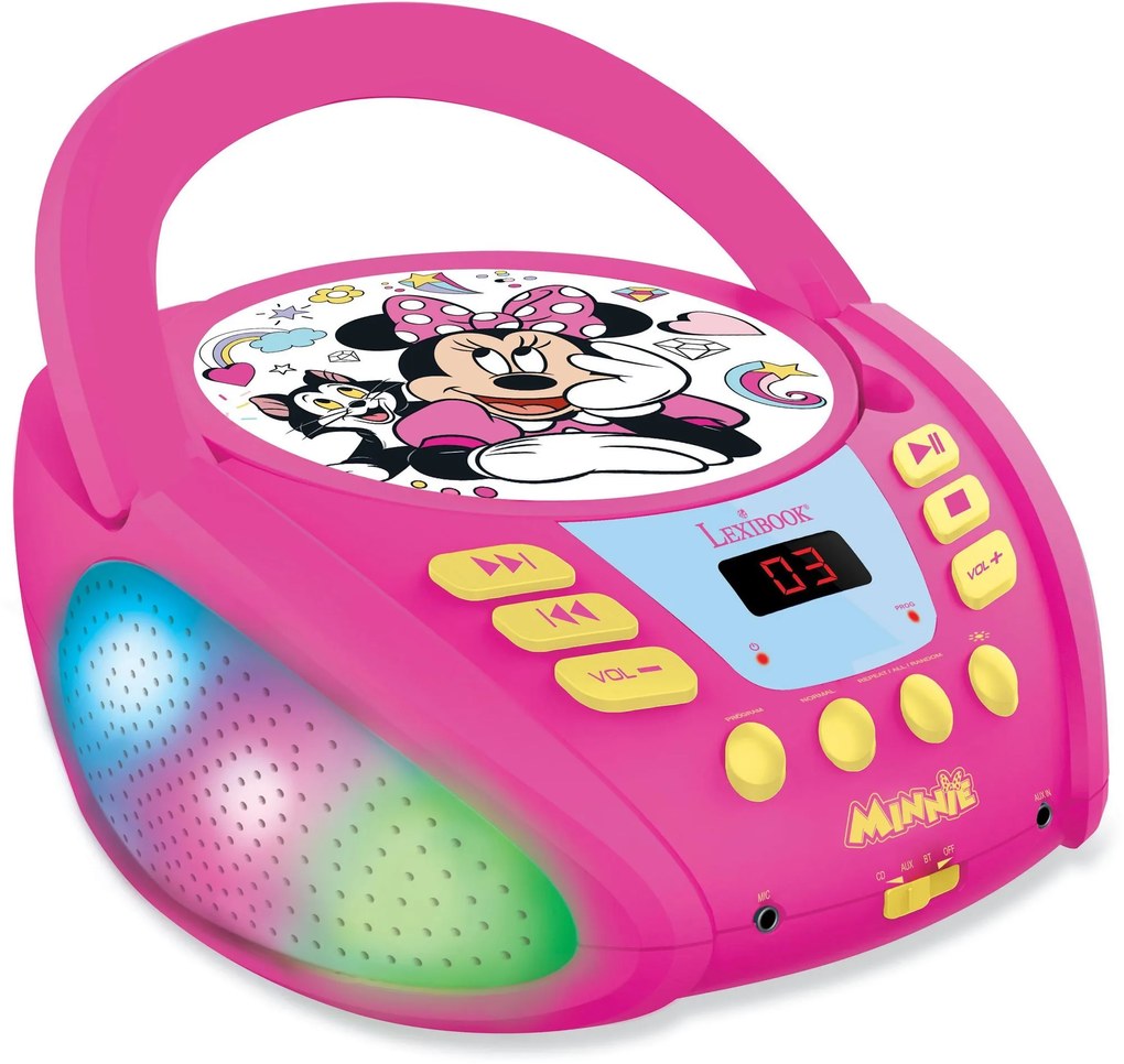 Hudební hračka lexibook minnie bluetooth cd přehrávač se světly