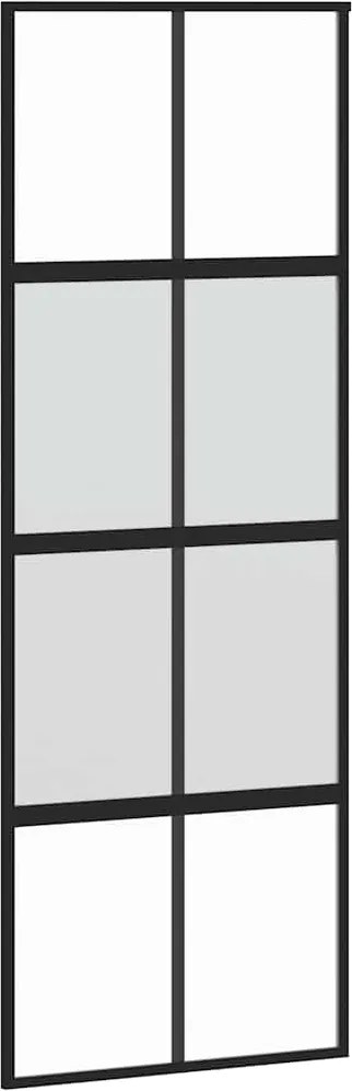 Posuvné dveře se sadou kování černé 76x205 cm Tvrzené sklo 3375918