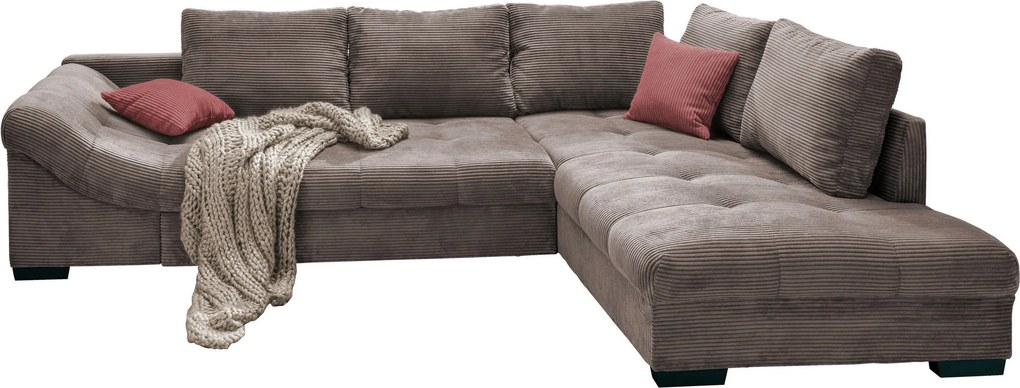 XXXLutz ROHOVÁ SEDAČKA, textil, šedohnědá P & B - Sedací soupravy - 002310006715