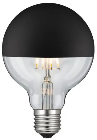 Diolamp Retro LED Filament zrcadlová žárovka 6W/230V/E27/2700K/690Lm/180°/DIM, černý vrchlík