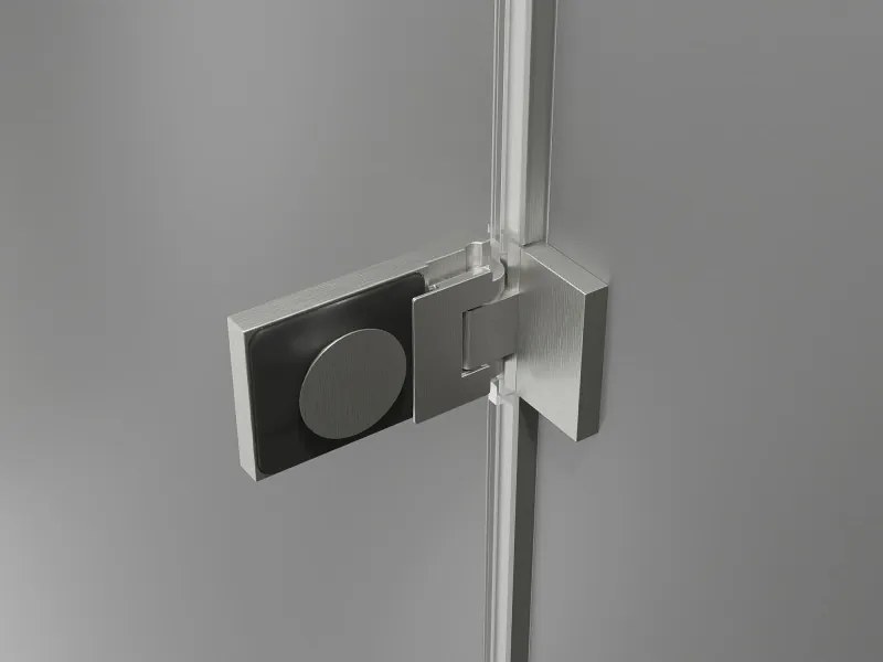 Mexen Lunar-F L, sprchový kout pravý 80 x 80 cm, 8mm čiré sklo, ocelový profil, 836L-080-080-97-00-P