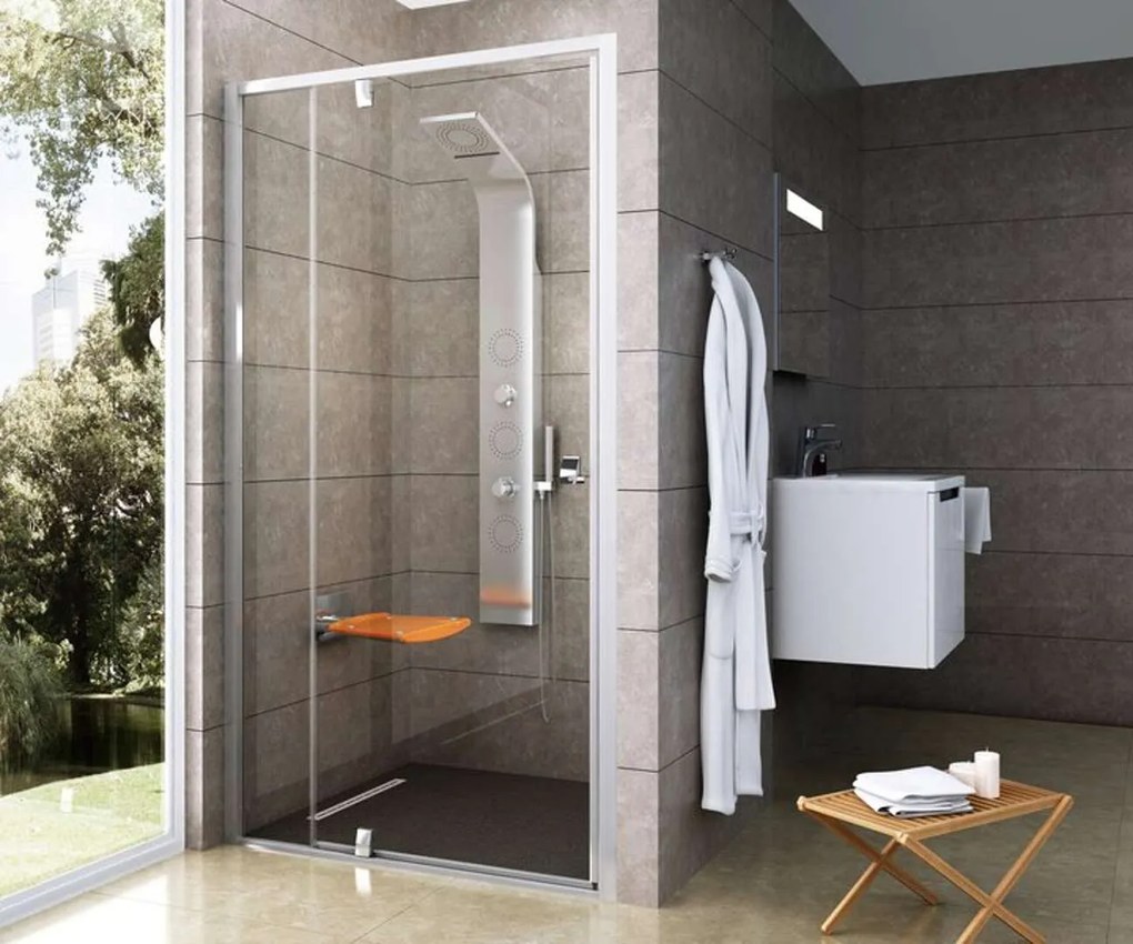 Ravak Pivot - Sprchové dveře PDOP2-120, 116-121 cm, satin/čiré sklo 03GG0U00Z1