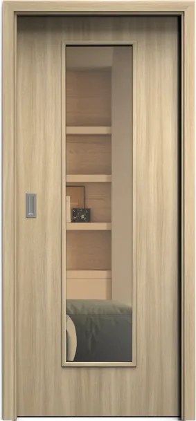 SAPELI ELEGANT KOMFORT M55 - CPL LAMINÁT - POSUVNÉ DVEŘE VČ. ZÁRUBNĚ - dub Hikari Průchozí šířka (cm): 110, Průchozí výška (cm): 210
