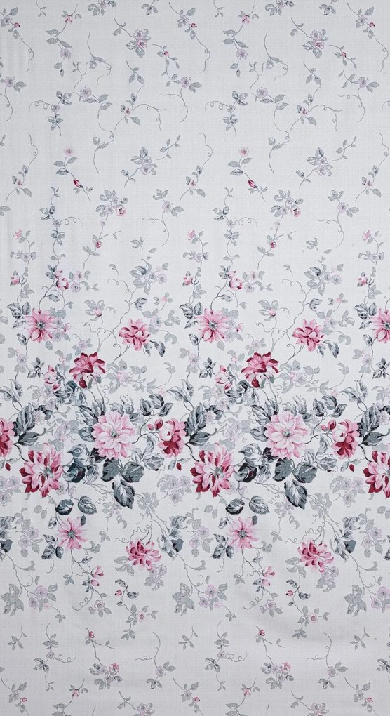 ZÁCLONA NA KROUŽCÍCH LEA05 140X250 CM KVĚTY