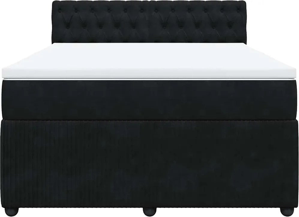 Box spring postel s matrací černá 140x200 cm samet 3290066