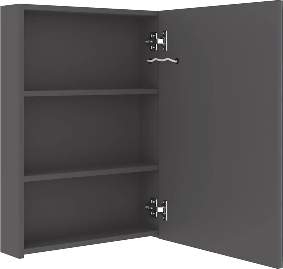 LED koupelnová skříňka se zrcadlem šedá 50 x 13 x 70 cm 326490