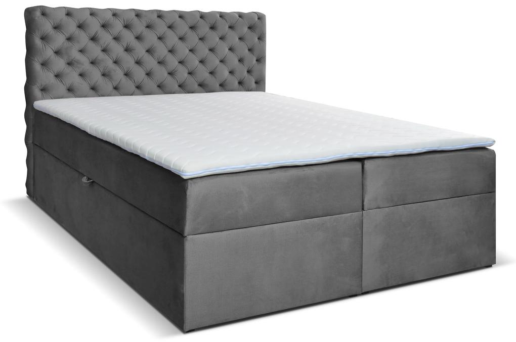 Kontinentální postel 140 cm Orimis (šedá). 1033234