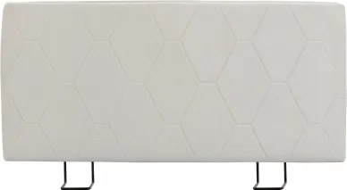 HOMCOM čelo postele pro postel 160 cm s nastavením výšky, Chenille, diamantový design a kovová konstrukce, Bílá