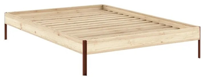 Dvoulůžková postel z borovicového dřeva bez čela s roštem 180x200 cm v přírodní barvě Core – Karup Design
