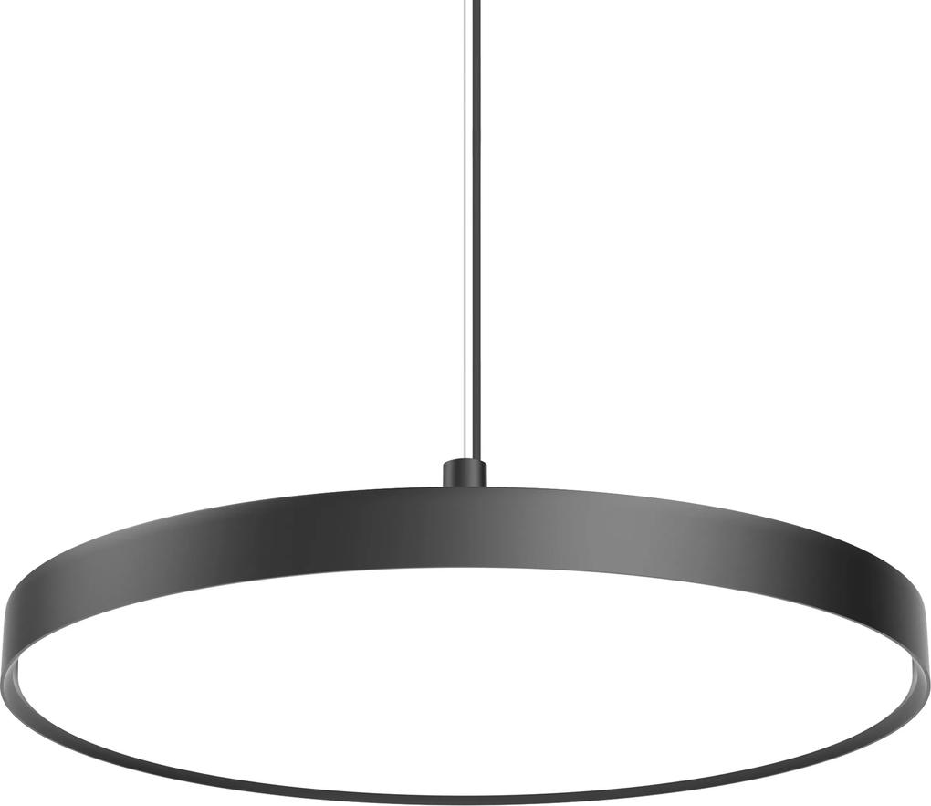 Závěsná lampa Slim Round Suspended LED 3000K s opálovým difuzorem ovládání osvětlení Dali 68 cm černá