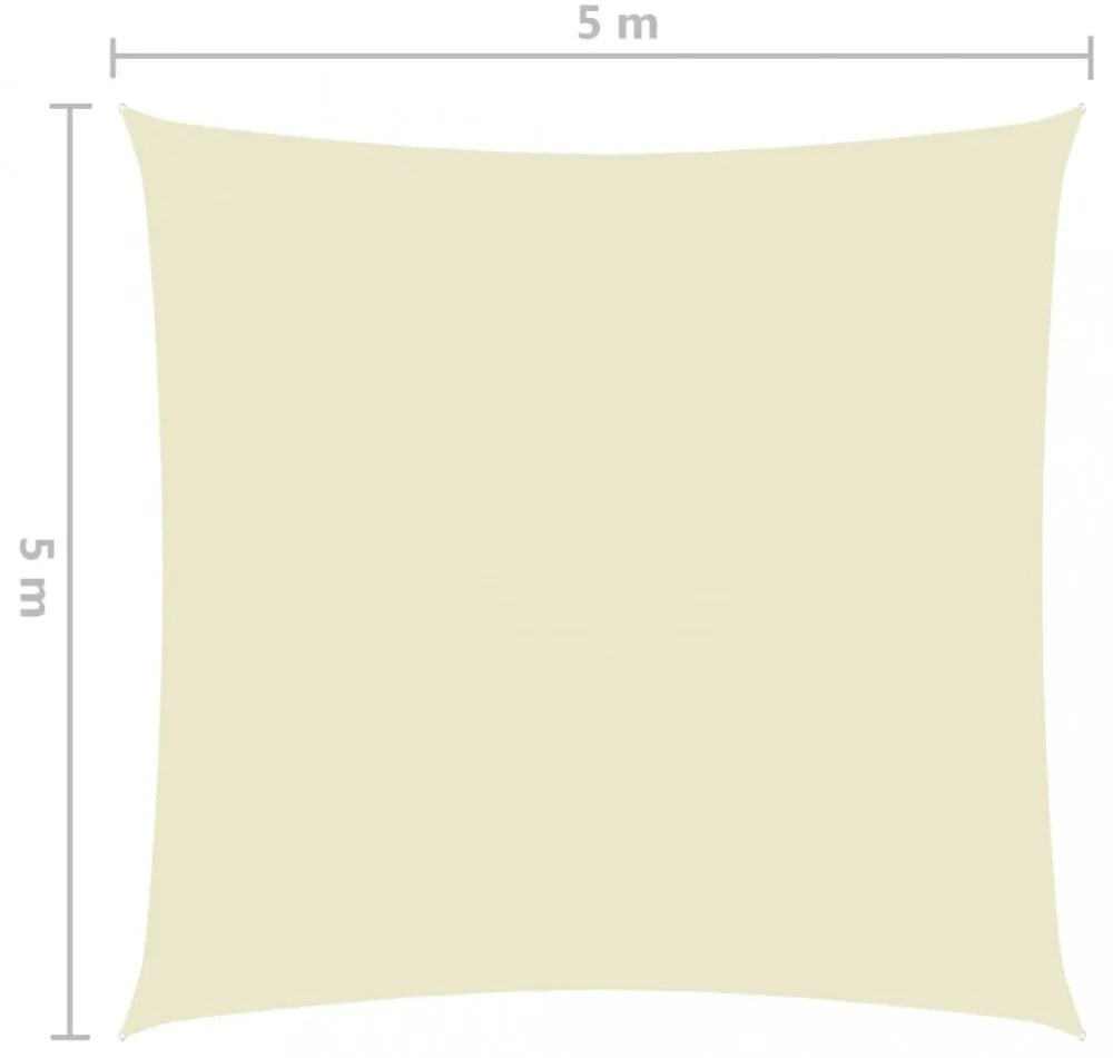 Stínící plachta čtvercová 5 x 5 m oxfordská látka Dekorhome Krémová