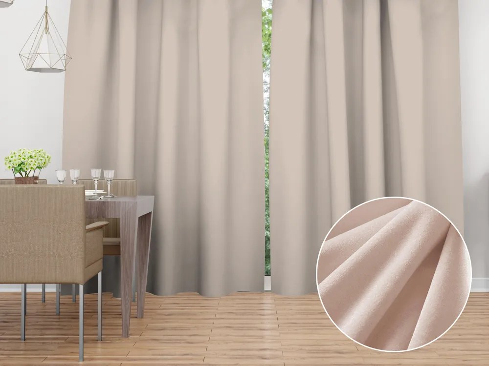 Biante Sametový závěs Velvet Premium SVP-020 Béžový - šířka 270 cm 270x140 cm