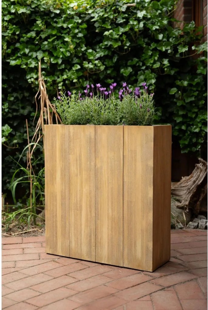 Dřevěný květináč ELEMENTO, šířka 64 cm, dřevo, světle hnědý
