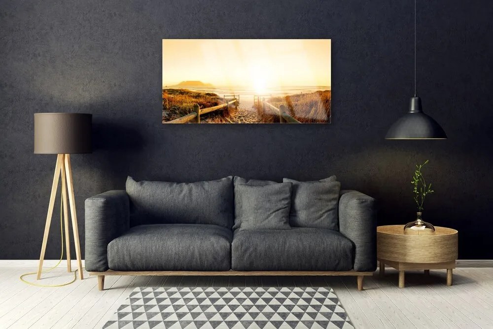 Obraz na skle Stezka Krajina 125x50 cm