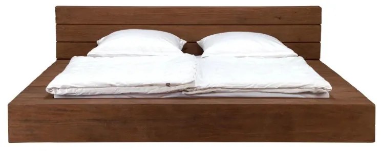 furniture-nabytek.cz - Masivní postel z mangového dřeva, lakovaný, hnědý