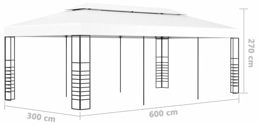 Zahradní Altán Mellian - 6x3 m | bílý