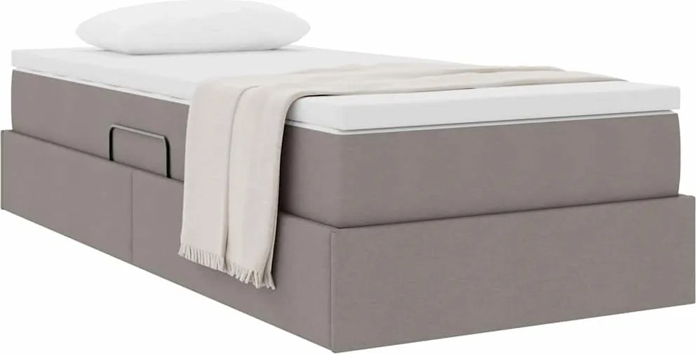 Postel s úložným prostorem a matrací Taupe 90 x 200 cm 3370203