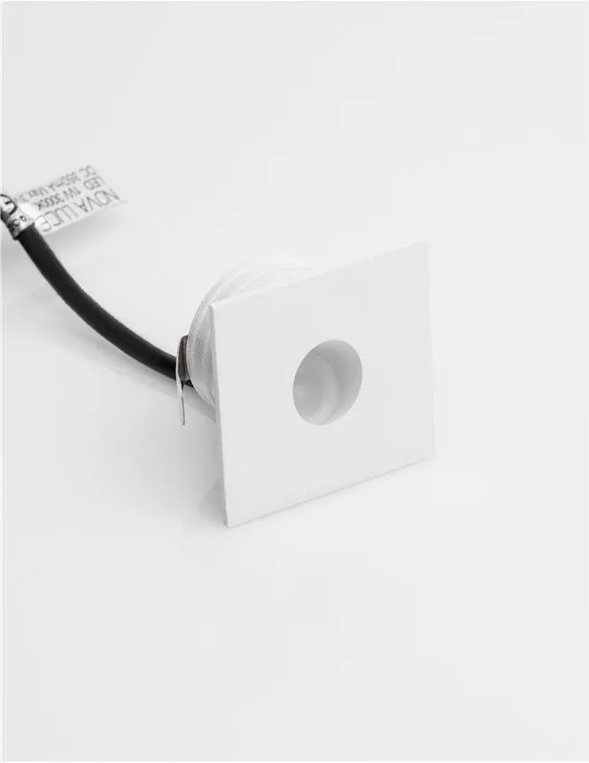 NV 8058001 Venkovní zapuštěné svítidlo do zdi PASSAGGIO bílý hliník LED 1W 3000K 3V IP54 délka kabelu 1.80m použijte driver 9020170 - NOVA LUCE